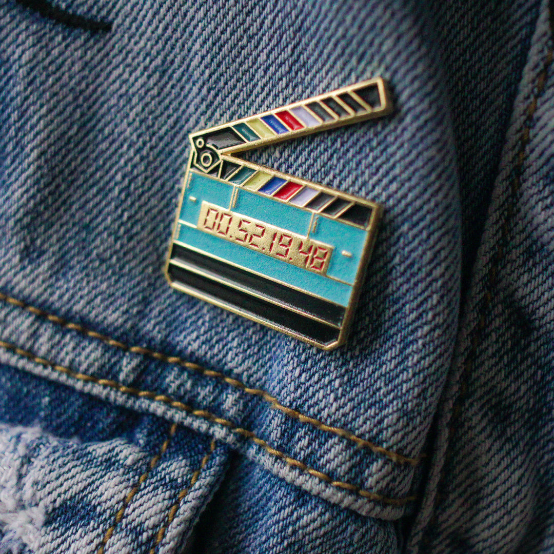 Timecode Slate Enamel Pin (Glow in the Dark) – Film Pin Society